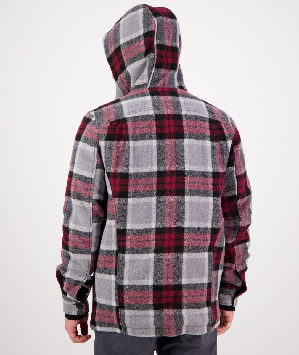 Hudson Wool Hoodie Jacket - Heritage Check - Grey & Red – Blowes Clothing