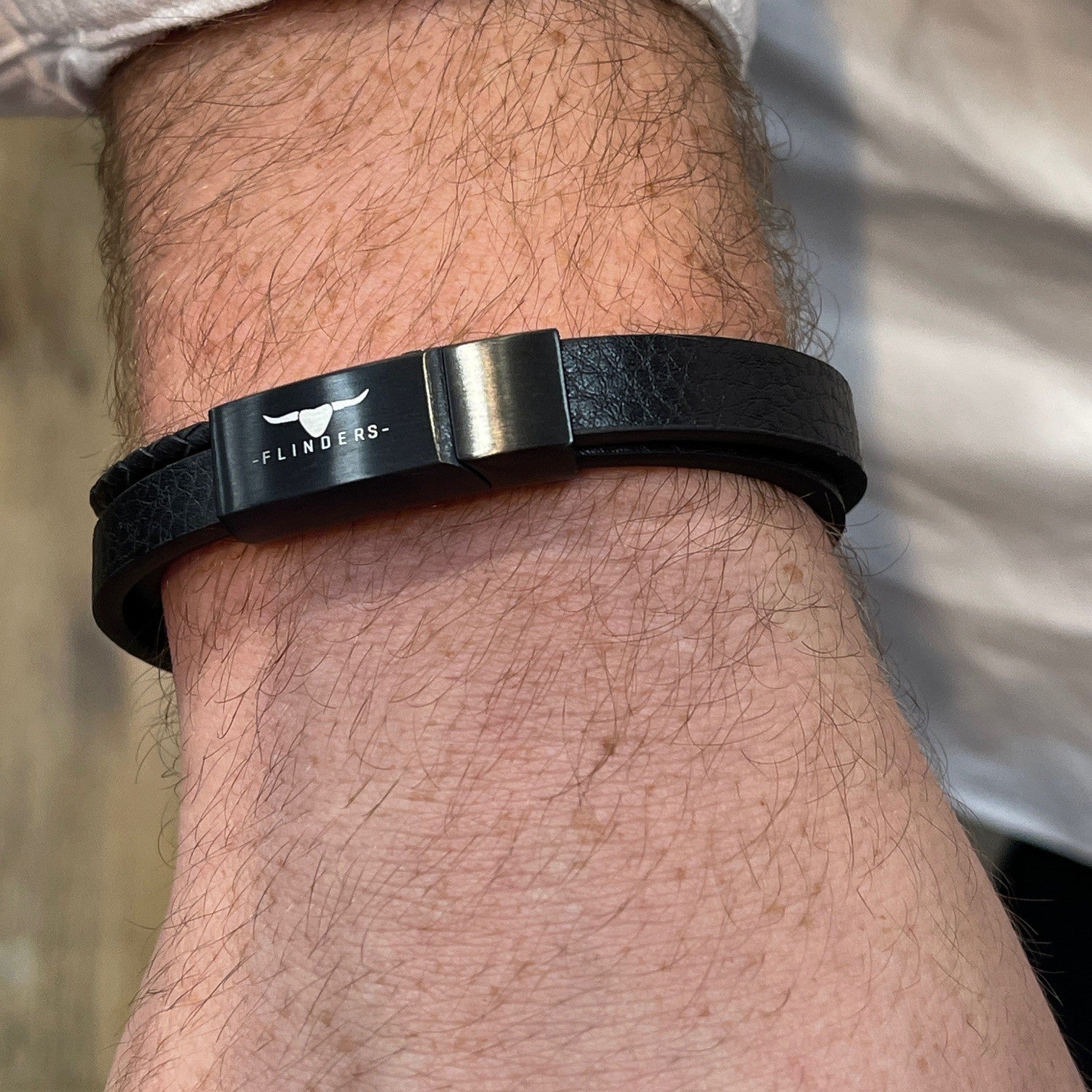 Avenel - Scout Leather Wristband - Black – Blowes Clothing