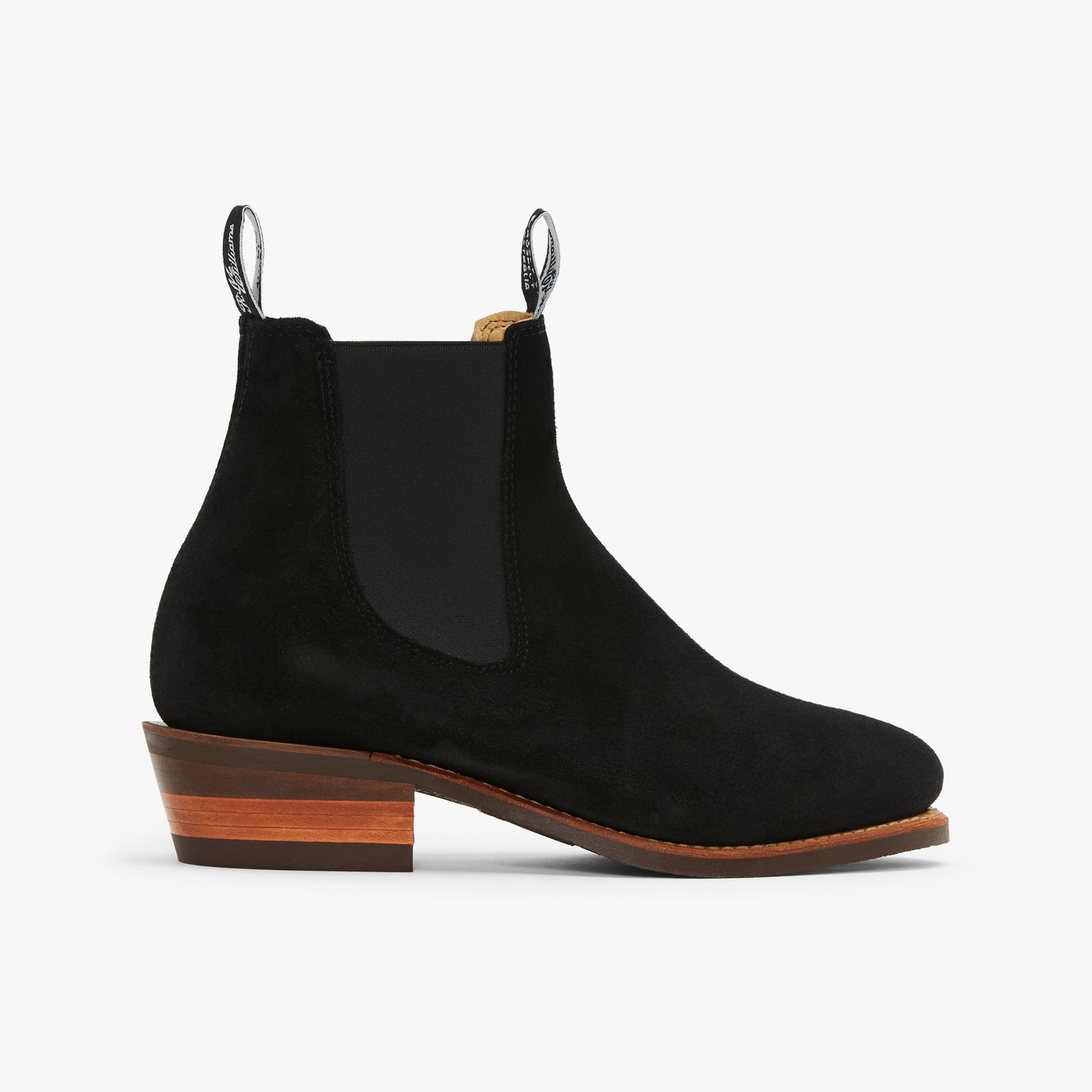 R.M.Williams - Comfort Lady Yearling - Suede - Raw Edge - Black ...